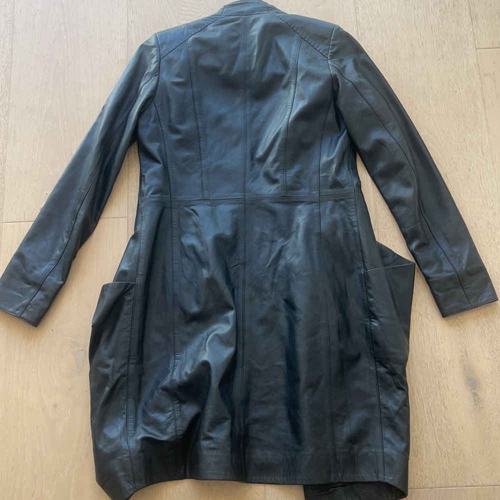 Fabio Fischer Black Trench Long Lamb Leather Jacket C… - Gem
